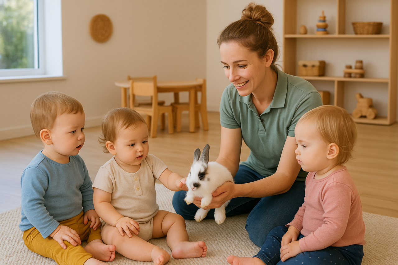 Le lien enfant animal en crèche : la médiation animale - Les crèches de ...